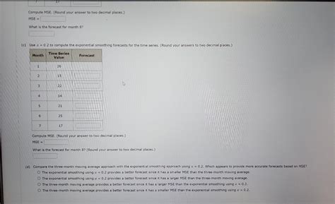 Solved Consider The Following Time Series Data A Chegg