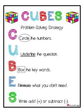 Problem Solving CUBES Primary By Blissful Bridgit TPT