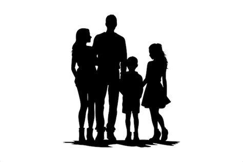 Elegantes Siluetas Familiares Para Proyectos Creativos Impresionantes Siluetas De Familias