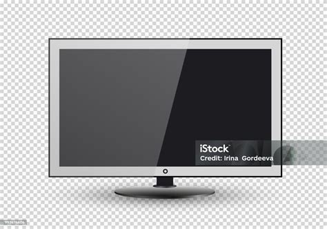 Tv의 프레임입니다 컴퓨터 또는 블랙 포토 프레임 투명 한 배경에 고립의 빈 Led 모니터 빈 벡터 스크린 Lcd 플라즈마 패널