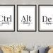 Set Of 3 Canvas Ctrl Alt Del Wall Art Print Set Motivational Etsy