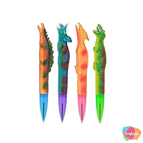CANETA DE DINOSSAURO BORRACHA CORES SORTIDAS UNITÁRIO CANETA DINOSSAURO RICA FESTAS