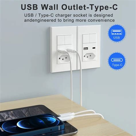 투야 스마트 브라질 소켓 지그비 벽 콘센트 단추 조명 스위치 Usb C 타입 포트 음성 제어 티몬