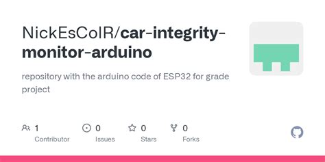 Github Nickescolrcar Integrity Monitor Arduino Repository With The