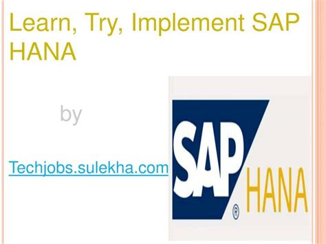 pdf learn try implement sap hana dokumen tips