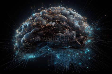 Brain With Network Of Neurons Firing And Transmitting Information Stock Illustration