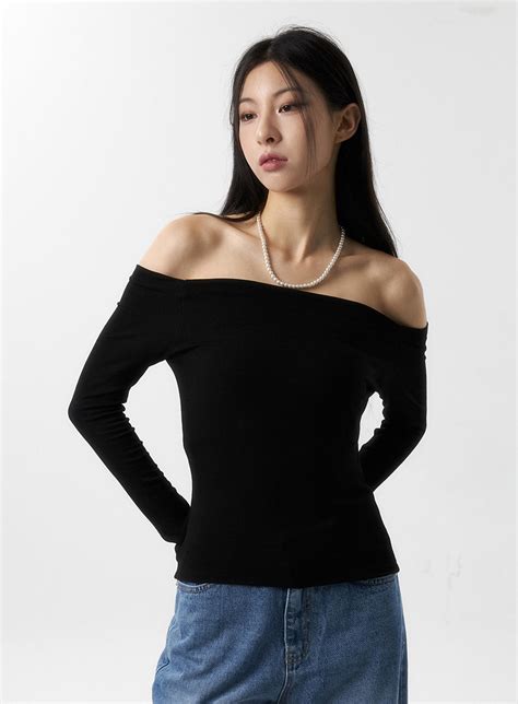 Off Shoulder Long Sleeve Top Is315 Korean Womens Fashion Lewkin