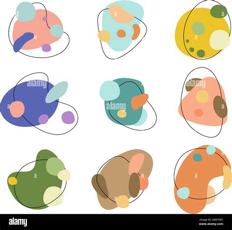Vector Organic Abstract Shapes In Pastel Colors Irregular Blob Shapes