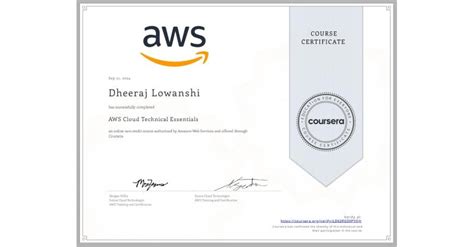 Dheeraj Lowanshi On Linkedin Completion Certificate For Aws Cloud