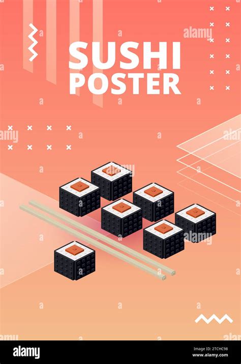Sushi Poster For Print And Design Vector Illustration Stock Vector