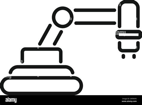 Simple Line Icon Of A Robotic Arm Moving An Object In An Industrial