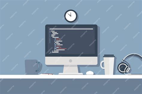 computer on desk vector illustration premium ai generated vector