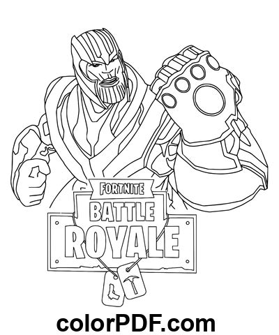 Thanos Fortnite Battle Royale Ausmalbilder und Bücher im PDF Format