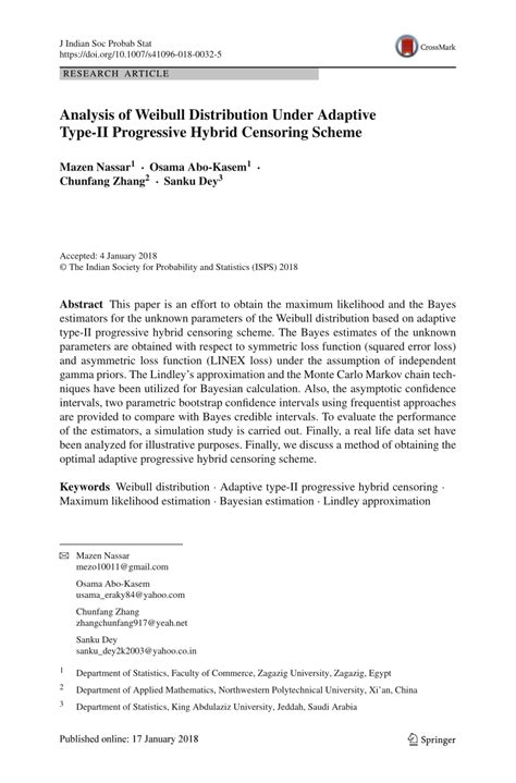 Pdf Analysis Of Weibull Distribution Under Adaptive Type Ii