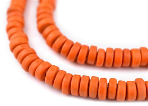 Orange Java Glass Button Beads 8mm — The Bead Chest