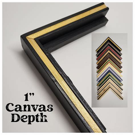 Thick Border Pinstripe Canvas Floating Frame Made To Order Canvas Frame Wood Float Frame