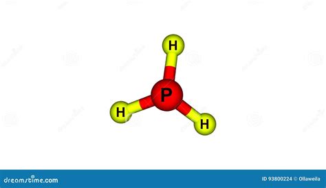 Phosphine Molecular Structure On Grey Stock Illustration