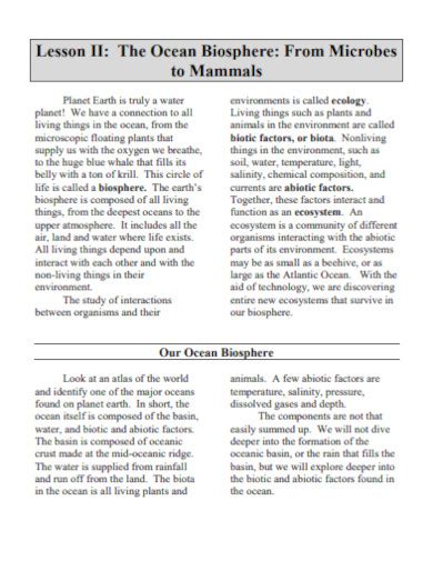 Biosphere Non Examples