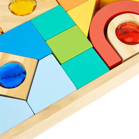 Wooden Gem Rainbow Block Set Kmart