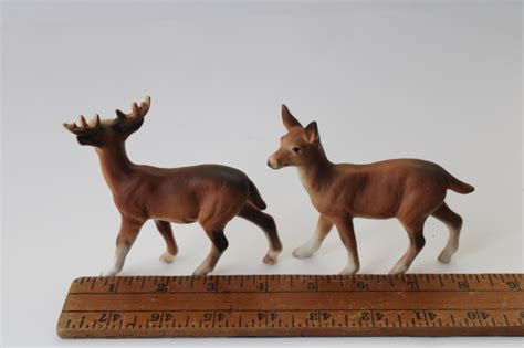 Buck And Doe Deer Pair Vintage Japan Figurines Victoria Ceramics