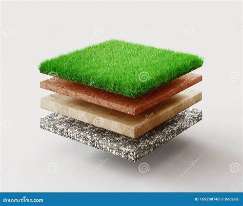 Grass Square 3d Beautiful Green Grassy Field Isolated On White