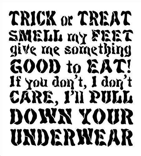 Trick Or Treat Smell My Feet Poem Word Stencil 10 Word
