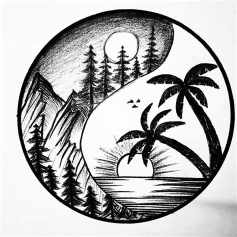 Mind Body And Soul Dessin Nature Dessin Paysage Noir Et Blanc