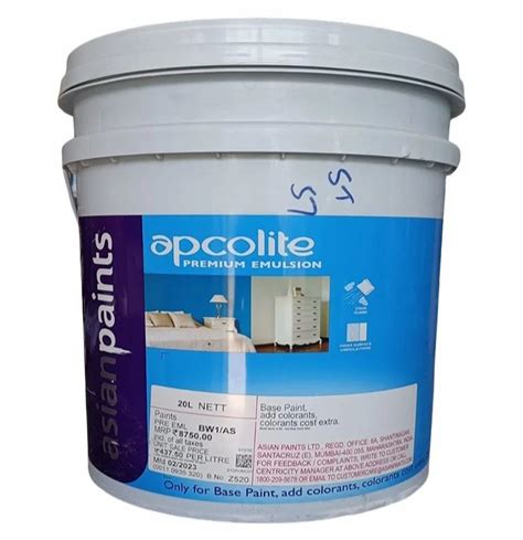 Asian Paint Apcolite Premium Emulsion 20 Ltr At Rs 8750 Bucket In