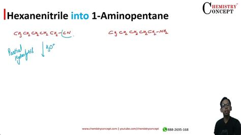Hexanenitrile Into 1 Aminopentane Conversions Of Organic Chemistry
