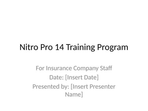 Nitro Pro 14 Training Program For Companies Pptx