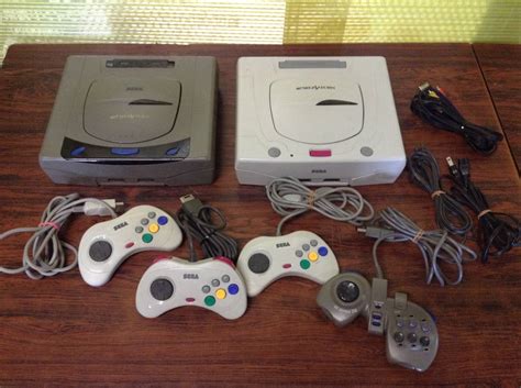 【やや傷や汚れあり】sega Saturn White Gray 2consoles 4controllers Set Tested セガ