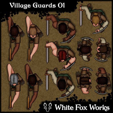 Token Set 01 Village Guards Cartographyassets