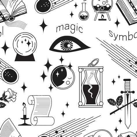 Premium Vector Magic Symbol Seamless Pattern