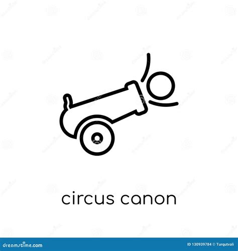 Circus Canon Linear Icon Modern Outline Circus Canon Logo Conce Cartoon Vector Cartoondealer