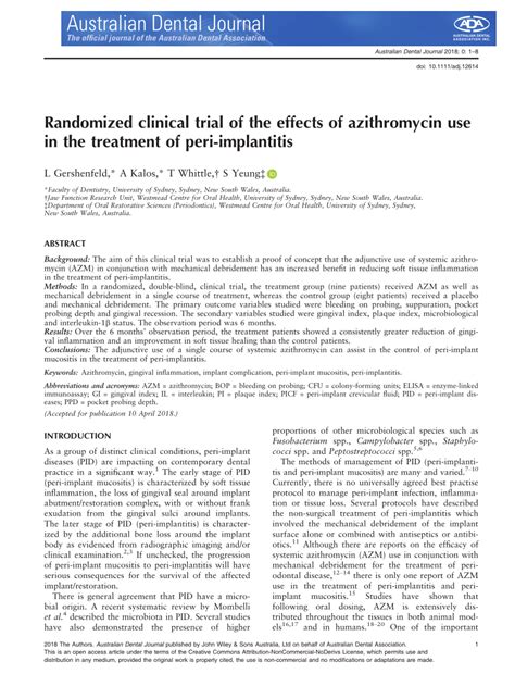 Pdf Randomised Clinical Trial Of The Effects Of Azithromycin Use In
