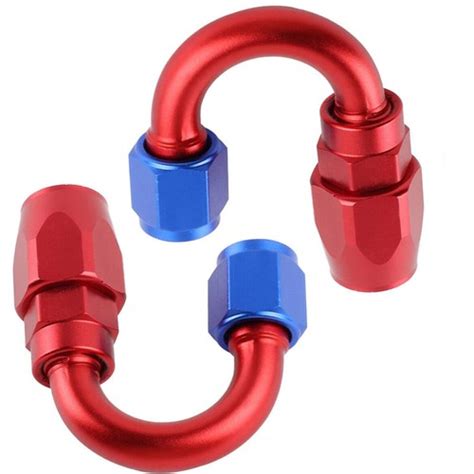 2 180° An6 6an Swivel Hose End Fitting Adaptor Redandblue Fit For Cpe