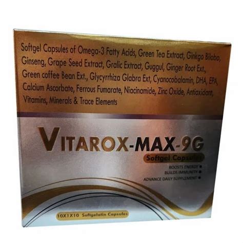 Vitarox Max 9g Softgel Capsule 10 X 1 X 10 Capsules At ₹ 425box In