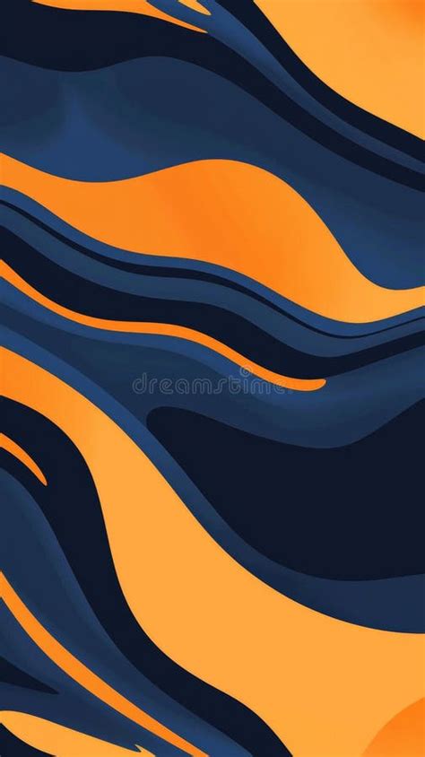 Smooth Undulating Lines In Contrasting Shades Of Blue And Orange Create A Dynamic And Visually
