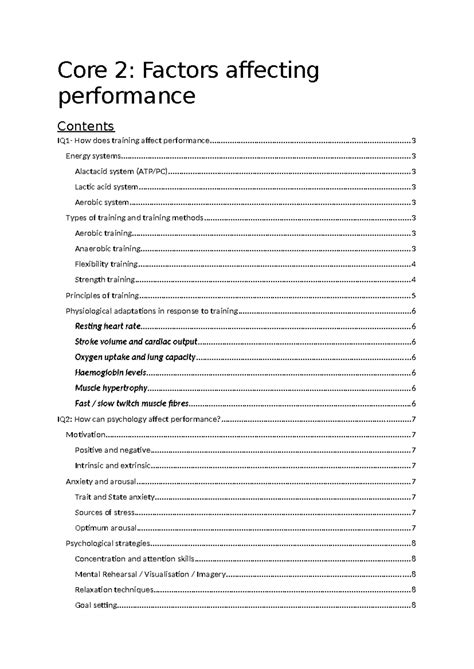 Core 2 Summary Of Core 2 Factors Affecting Performance Core 2