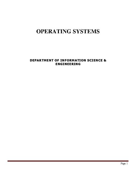 OS Notes All Module Under OS Are Covered Here Page 1 OPERATING SYSTEMS DEPARTMENT OF Studocu