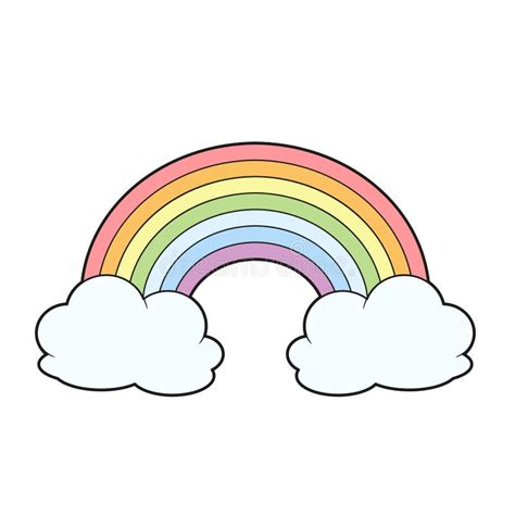 symmetric cartoon rainbow color variation for coloring page on white