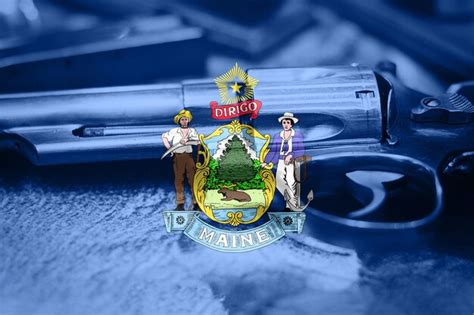 Premium Photo Maine Flag Gun Control Usa United States