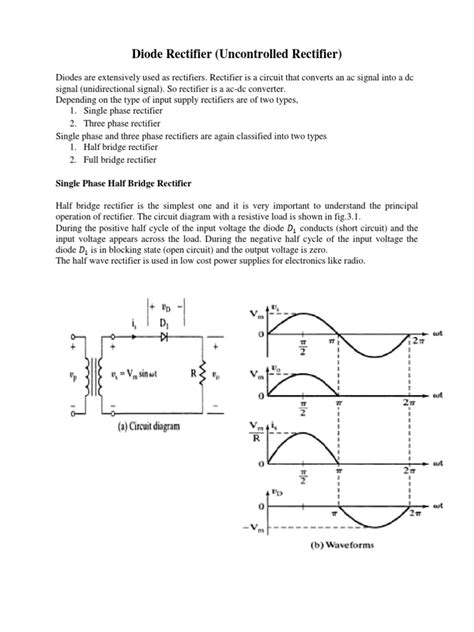 Lec 4 Diode Rectifier Part 1 Pdf Science And Mathematics