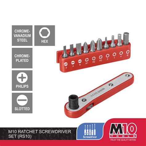 M10 Ratchet Screwdriver Set Rs10 10pcs Shopee Malaysia