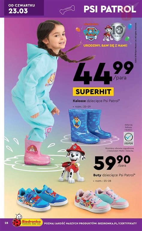 Biedronka 23 03 2023 Gazetka kalosze psi patrol buty dziecięce