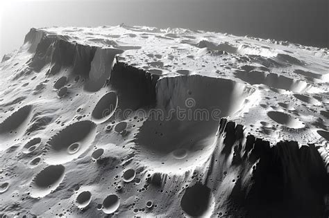 Lunar Surface Craters And Rugged Terrain Space Exploration Concept For Cosmic Art And Print