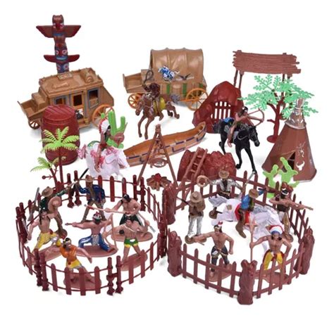 61 Piezas De Juguete Con Figuras De Plástico De Los Indios W Meses