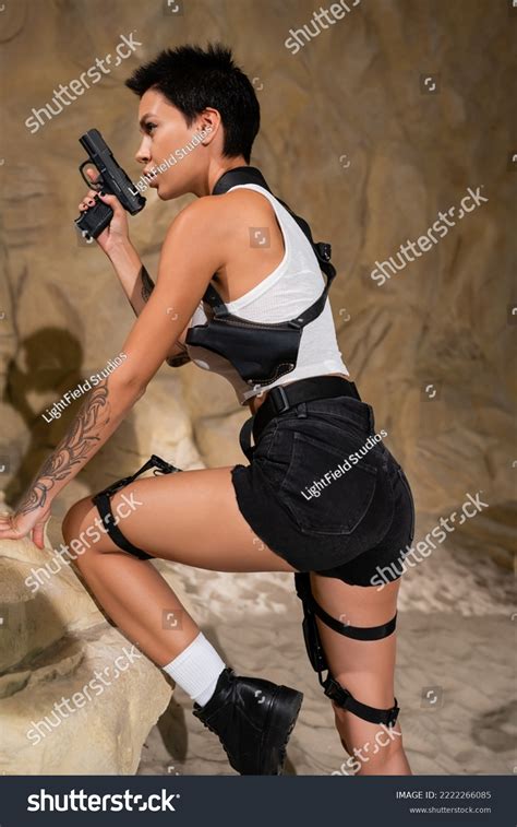 Side View Tattooed Sexy Archaeologist Holster Stock Photo Shutterstock