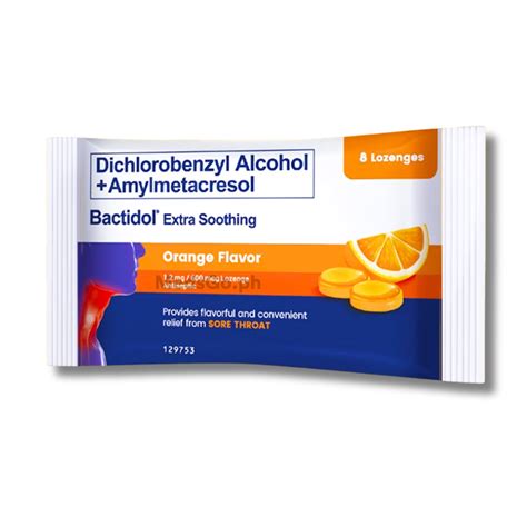 Bactidol Extra Soothing Dichlorobenzyl Alcohol Amylmetacresol 12mg