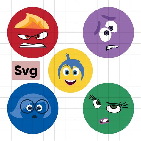 Inside Out 2 Png Svg Inside Out 2 Anger Joy Disgust Sadness Fear